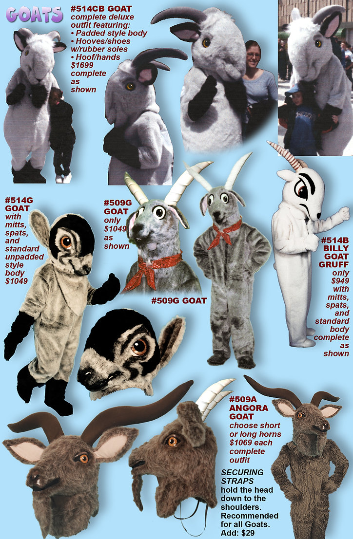 Goat & Ram Mascot Costumes Pre-designed or Customized Just for You