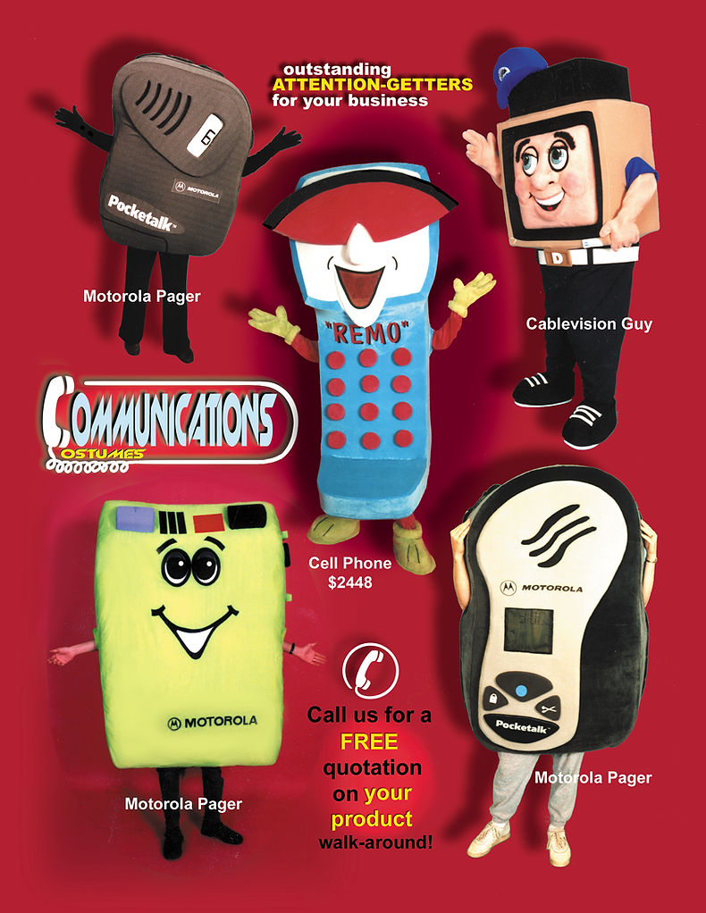 Fun Phone Mascot Costumes Pre-designed or Customized Just For You