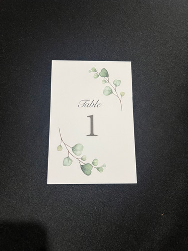 Table Number Cards - Eucalyptus | Blue Heron Barn