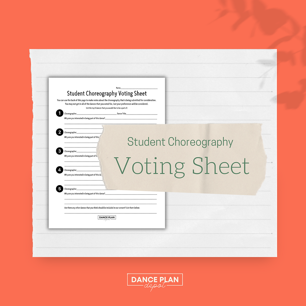 Streamline Student Choreography Selection with Our New Freebie Voting ...