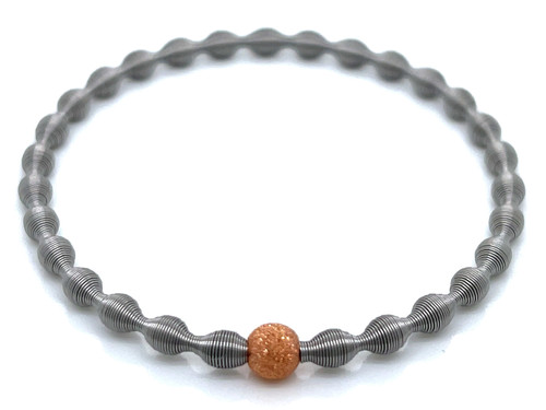 Stretchy Steel Spring Bracelet - Red Bead | Personal Jeweler