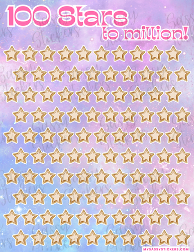 DIGITAL 100 Stars Tracking Poster | Sassy Stickers