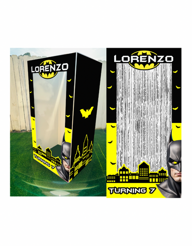 Batman inspiration photo booth, birthday photo box, batman prop ...