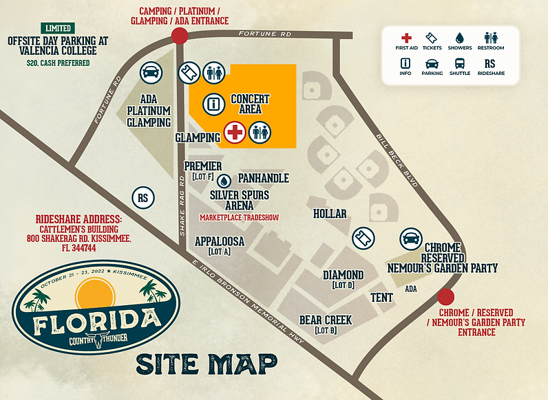 Country Thunder Florida | Kissimmee, FL | Seating and Camping Maps