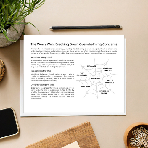 Worry Web Worksheet | MsPsychotherapist