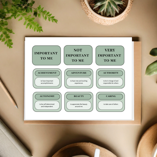 Values Identification Cards | MsPsychotherapist