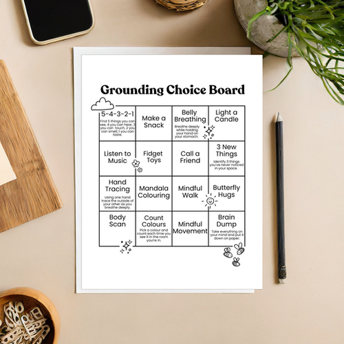 Mindfulness, Grounding Choice Boards | MsPsychotherapist