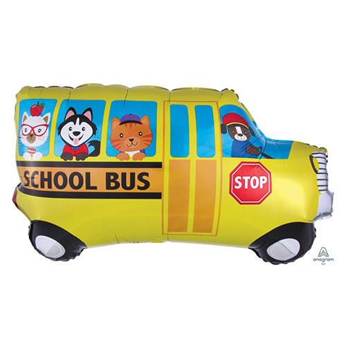40" Yellow School Bus & Animals -y101 | Dream Party