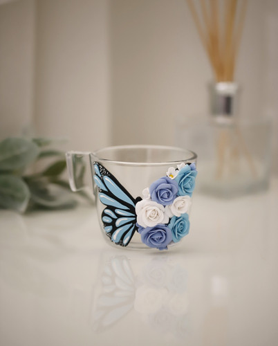 Cana cu fluturas si flori | Aelindesign
