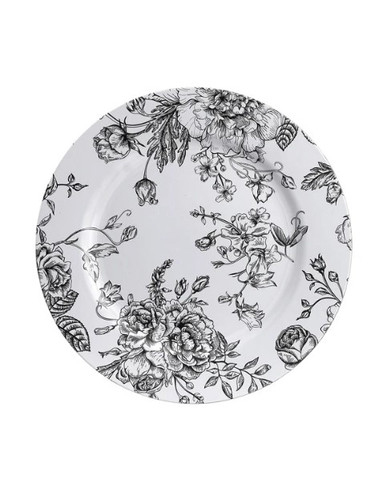Black Floral Charger | Material Girls