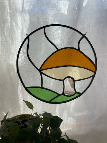 Mushroom Panel | LaurelsStainedGlass