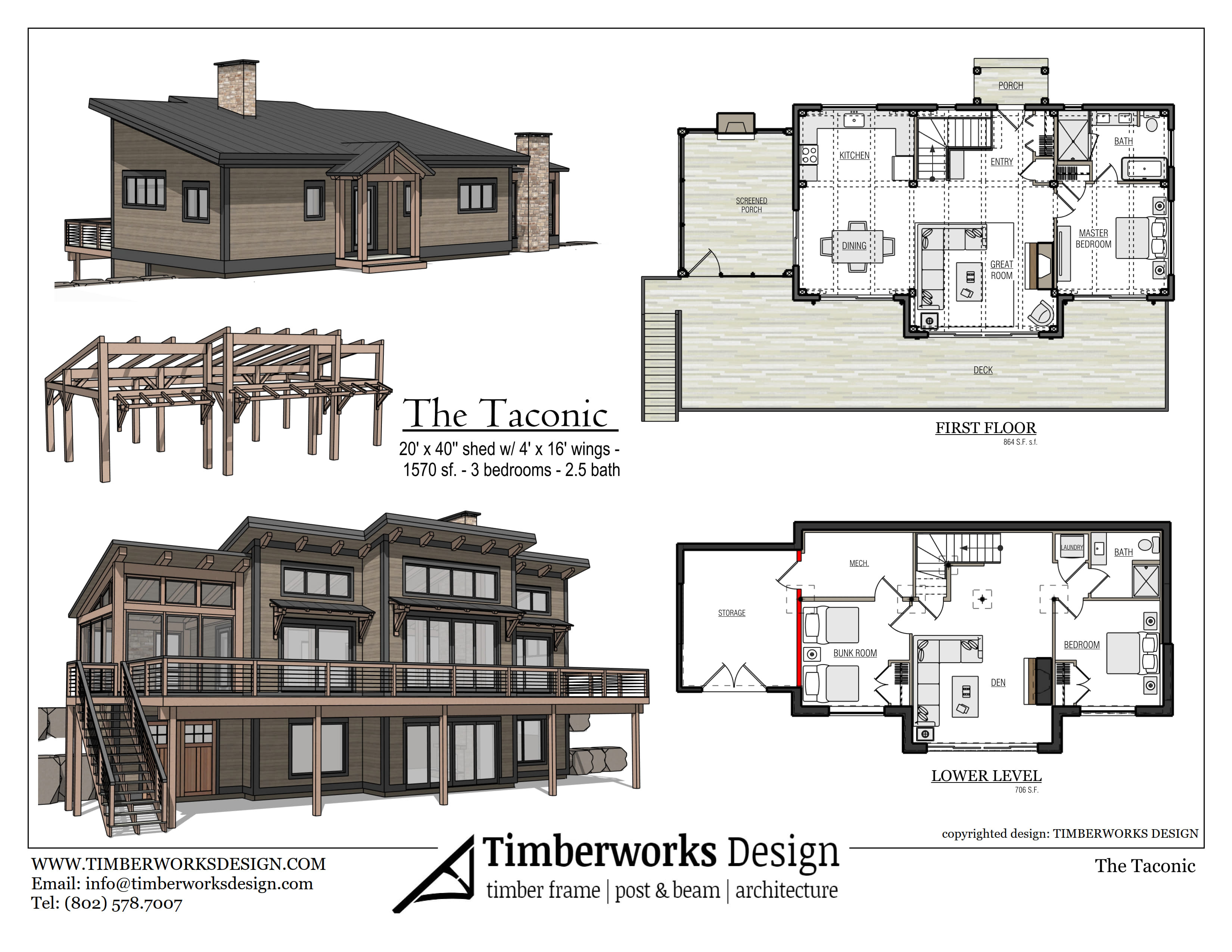 Timber Frame House Plan - The Taconic