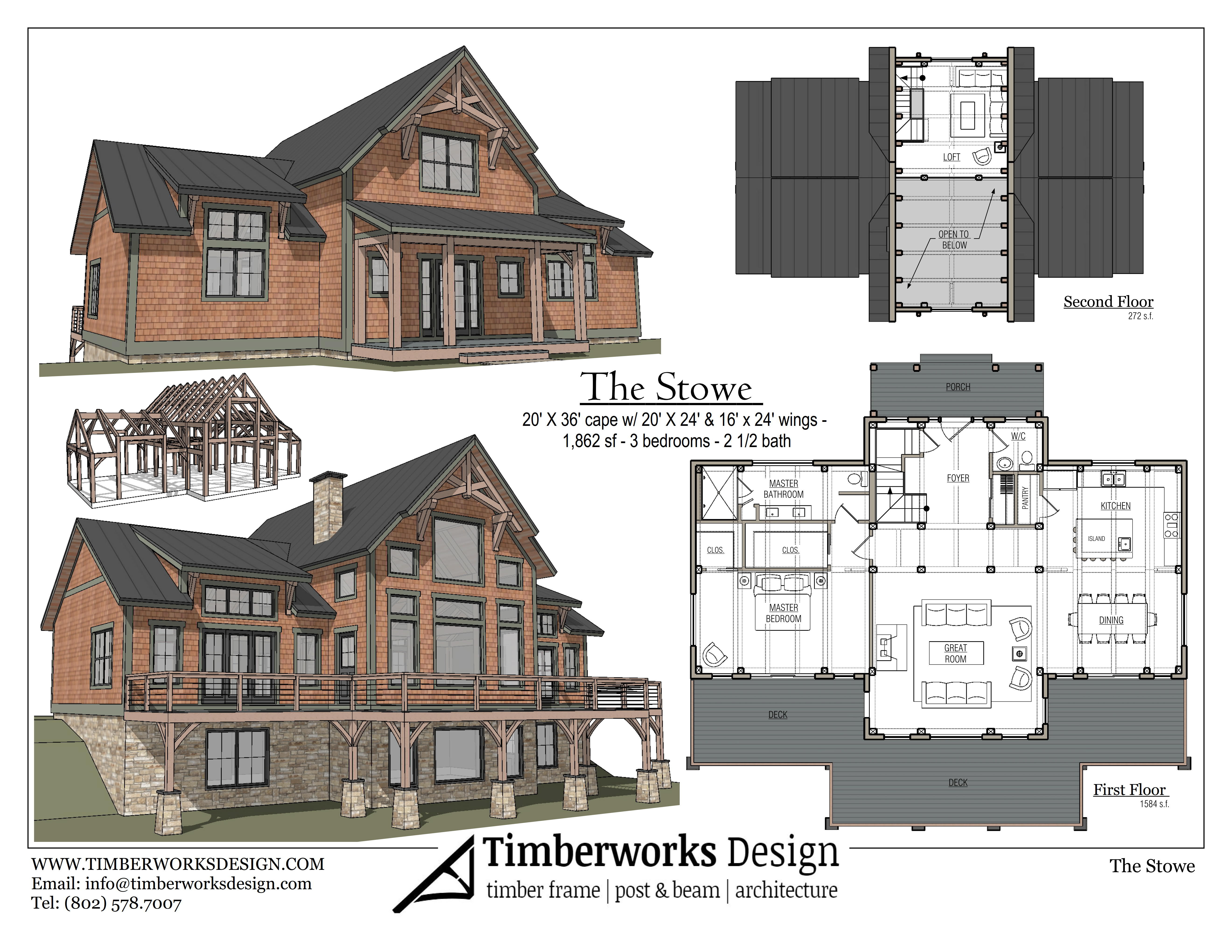 Timber Frame House Plan - The Stowe