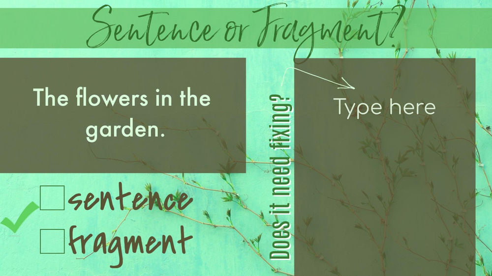Google Classroom - Sentence or Fragment?