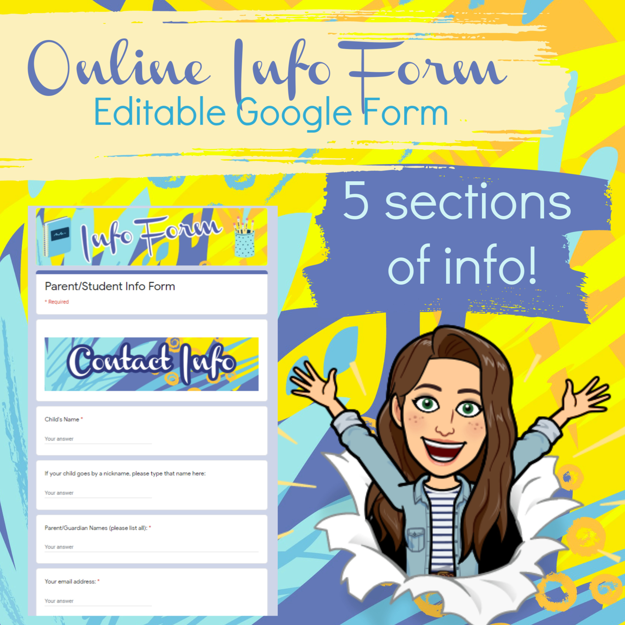 Online Parent/Student Info Form (Editable Google Form)