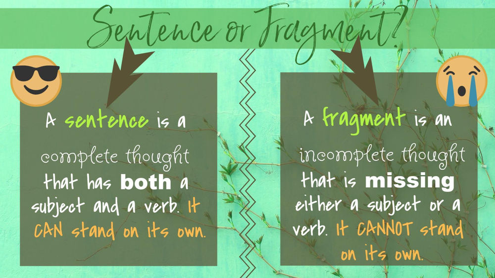 Google Classroom - Sentence or Fragment?