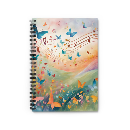 Spiral Notebook - Musical Butterflies Ruled Line | AloniaSings!