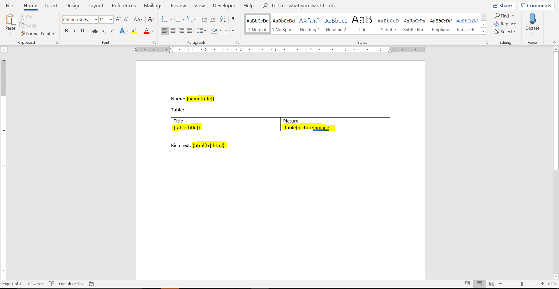 Word Rich Text Content Control Reference Hclke