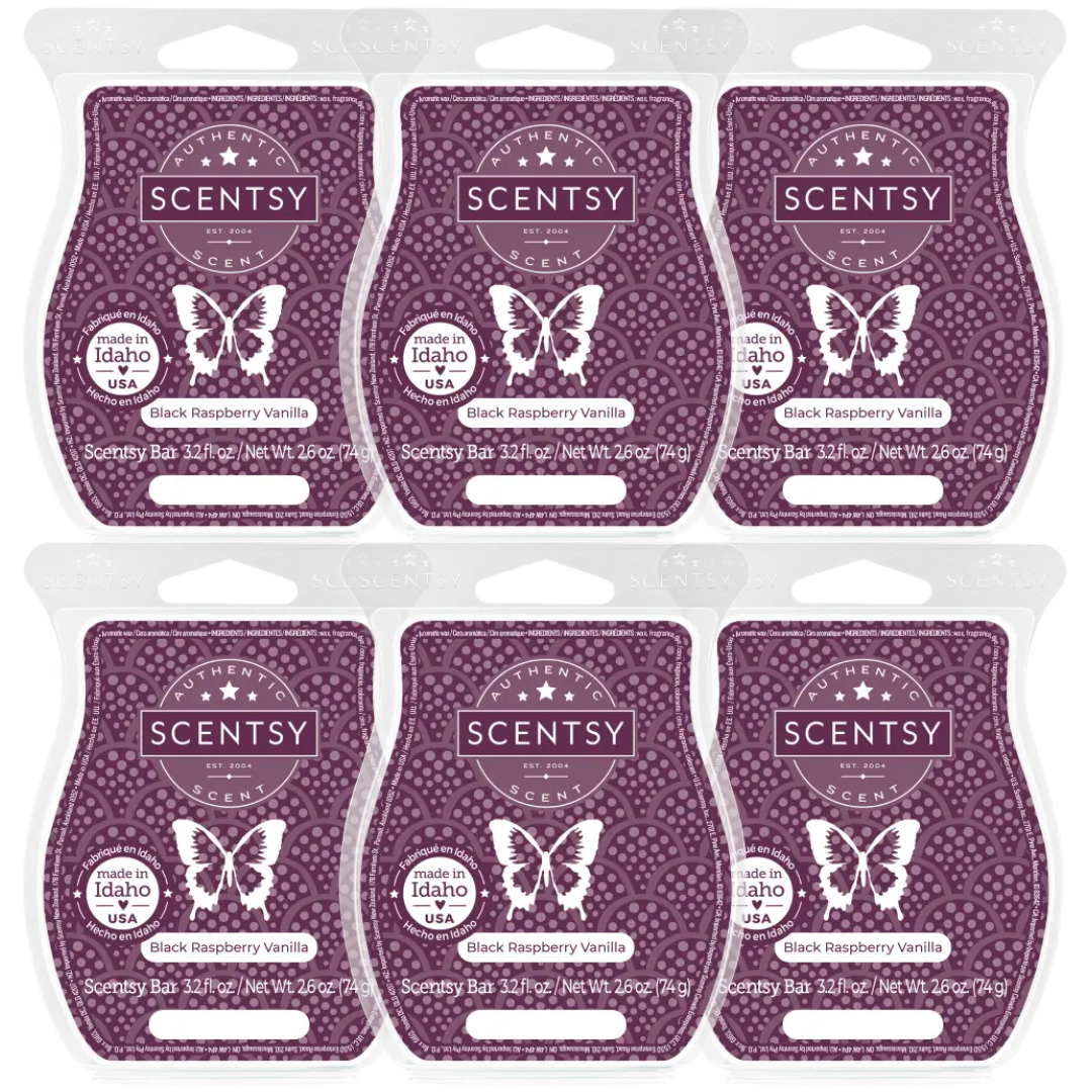 Black Raspberry Vanilla Scentsy 6 Bar Wax Bundle