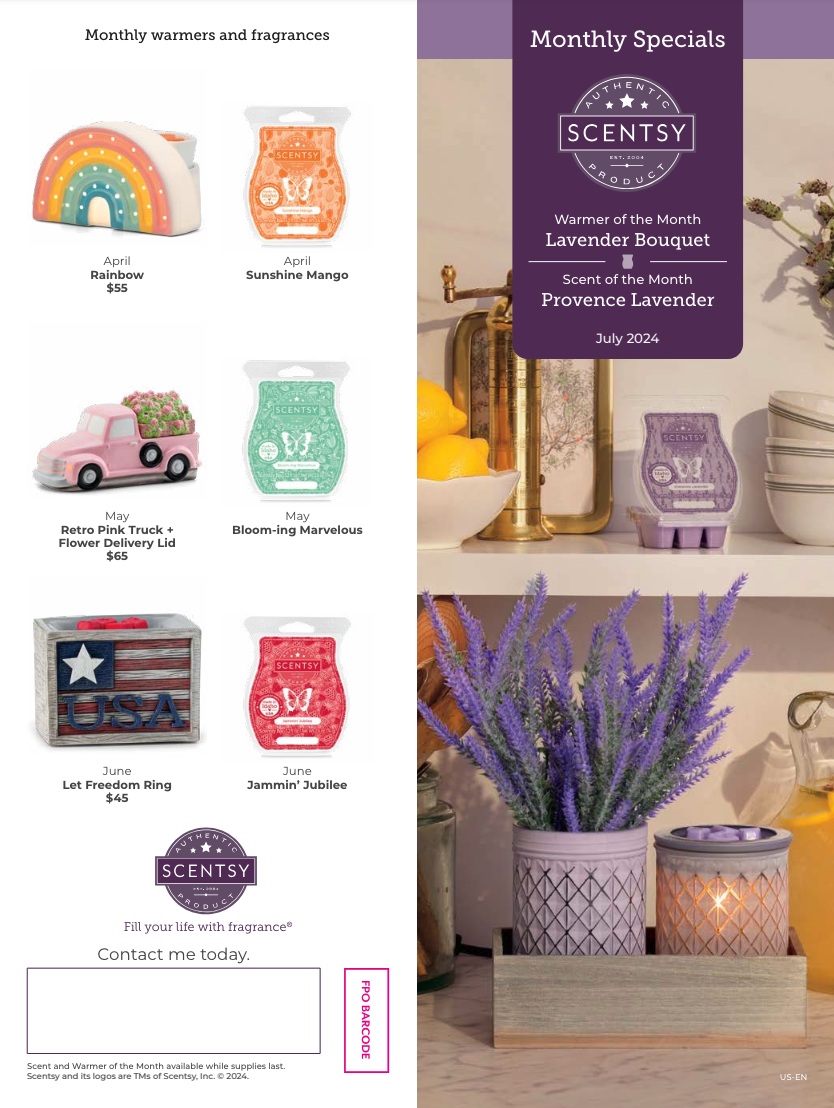 July 2024's Scentsy Warmer of the Month: Lavender Bouquet & Provence ...