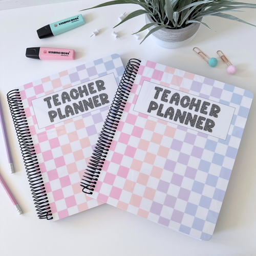 26/27 "Checkered" Timed Teacher Planner | Two Planner Babes
