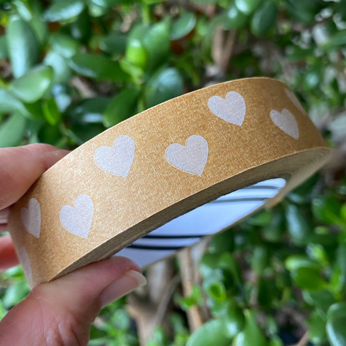 Printed Paper Tape - White Hearts | Planet Friendly Living