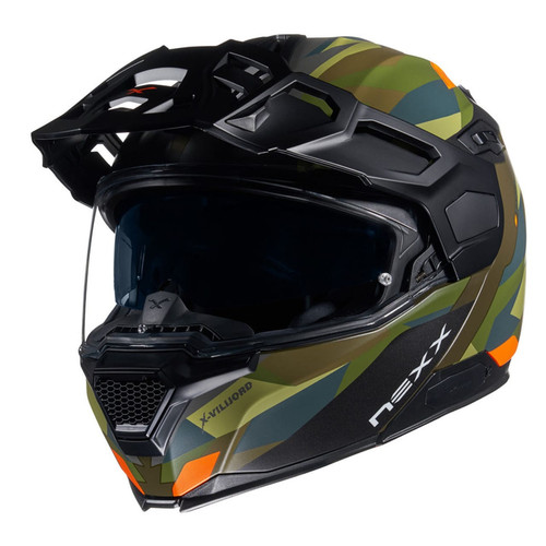 NEXX Vilijord Taiga Green Orange Modular Adventure Touring Motorcycle ...