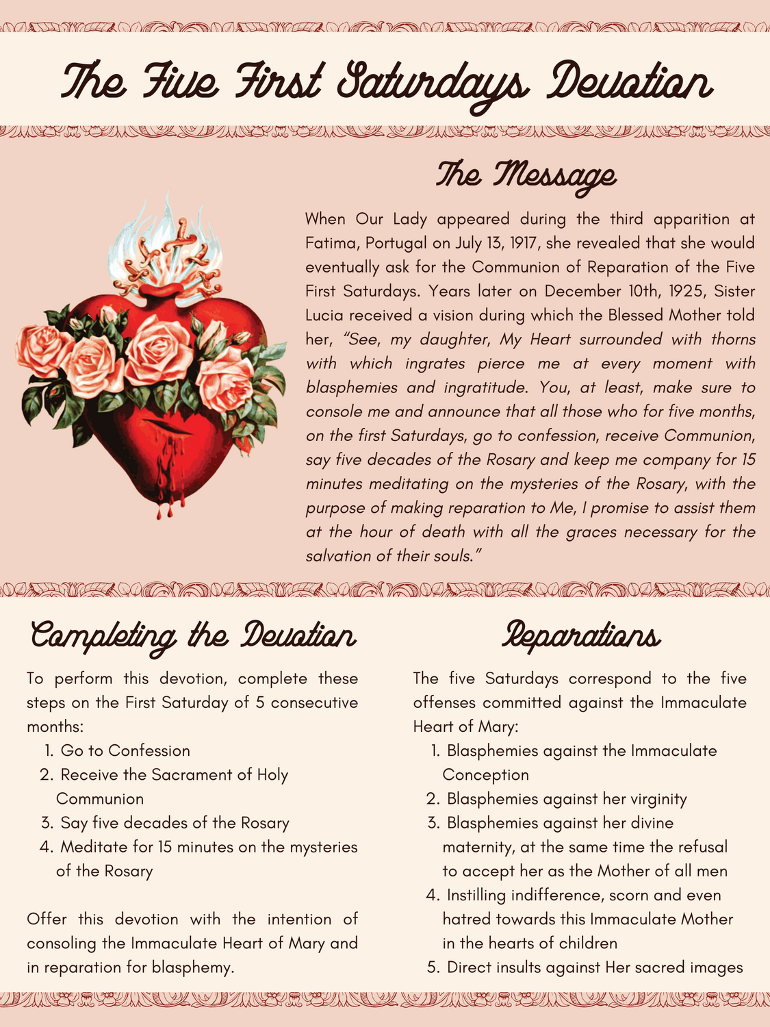 First Saturday Devotion