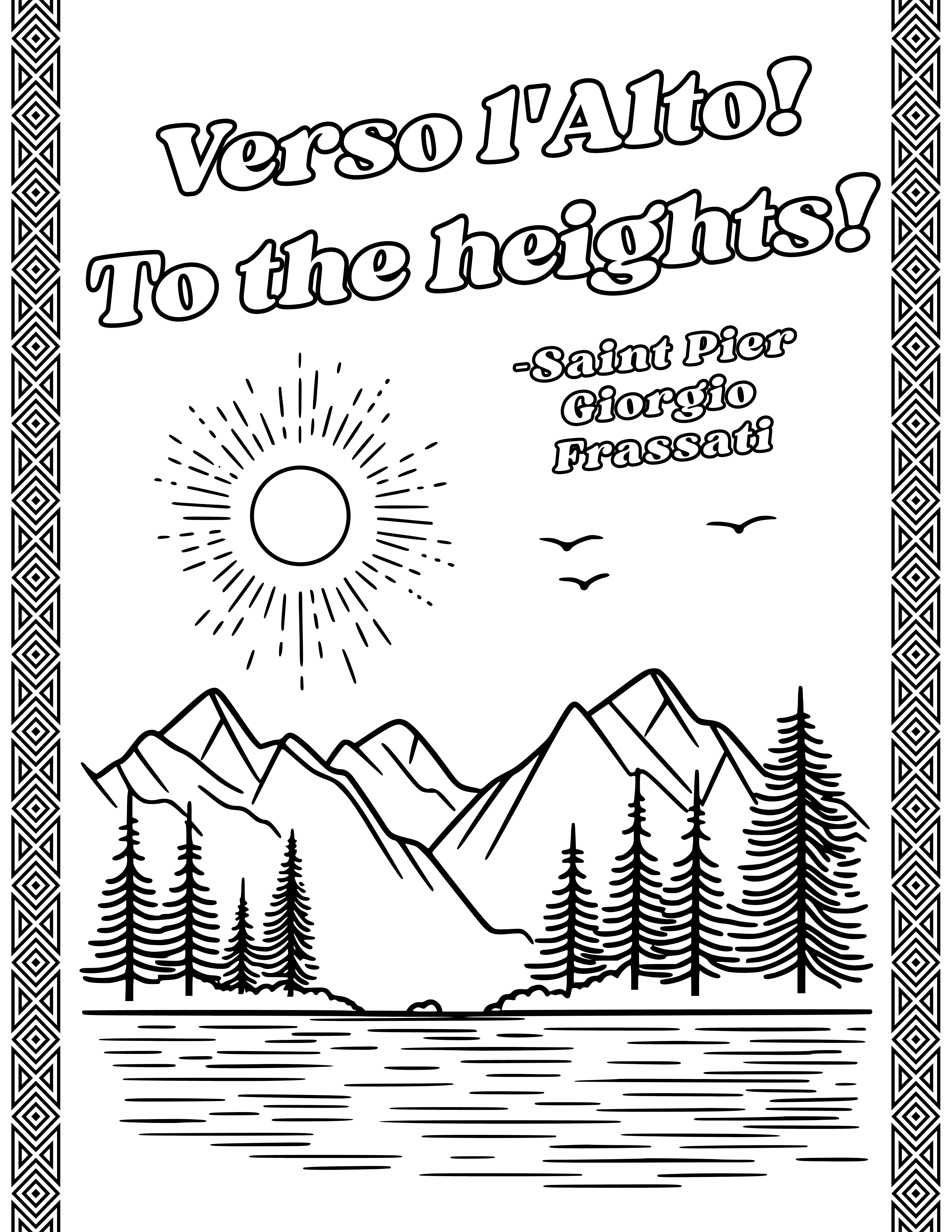 St. Pier Giorgio Frassati Quote Coloring Page | Catholic Pearls