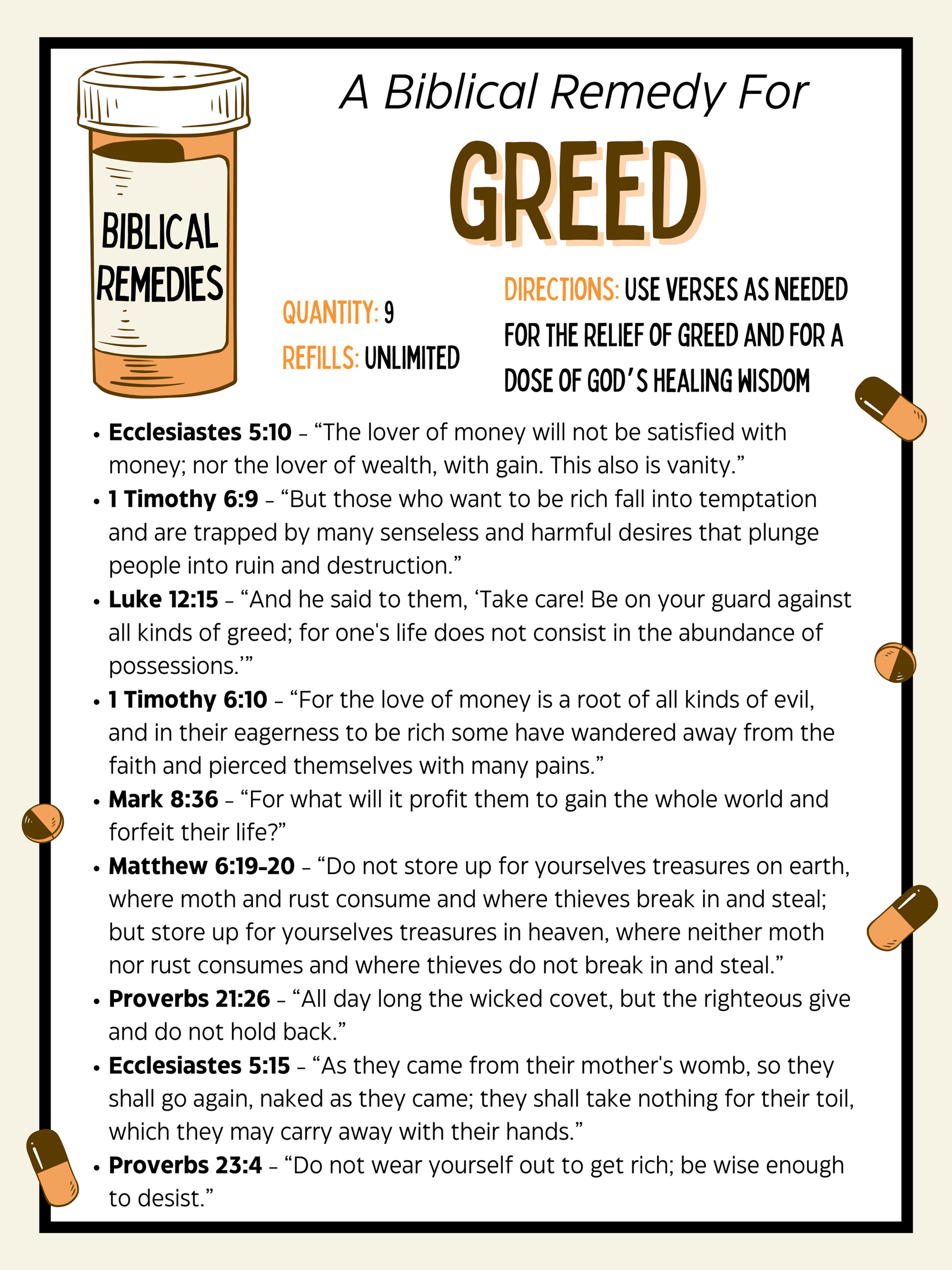 Bible Verses for Greed