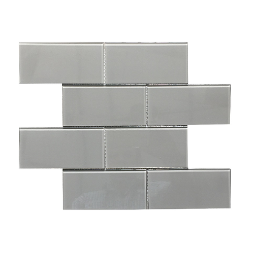 Light Grey Subway Glass Mosaic | Earthenfire