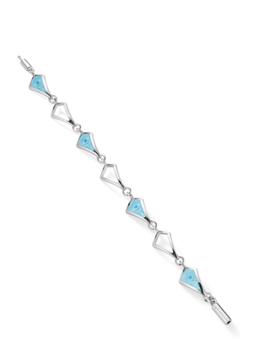 Edge Silver and Powder Blue Enamel Bracelet | House of Benney