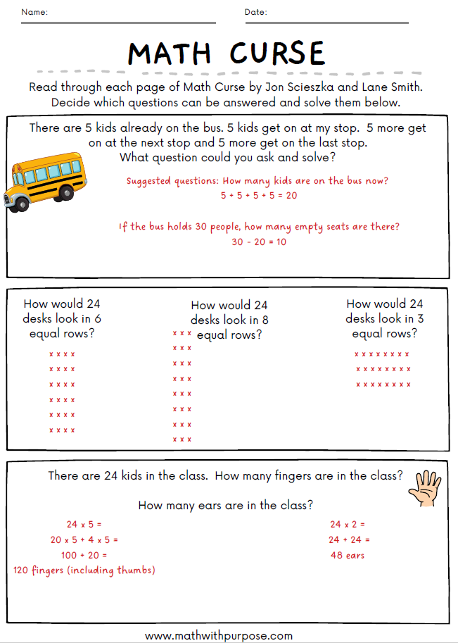 Problem Solving with Math Curse by Jon Scieszka and Lane Smith