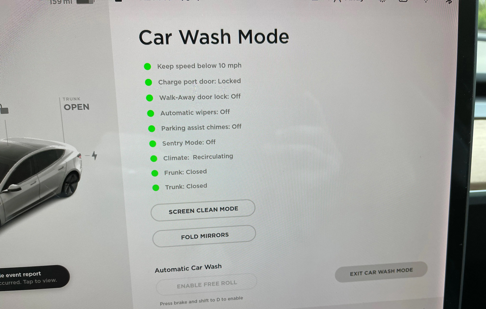 CAR WASH MODE: ACTIVATED