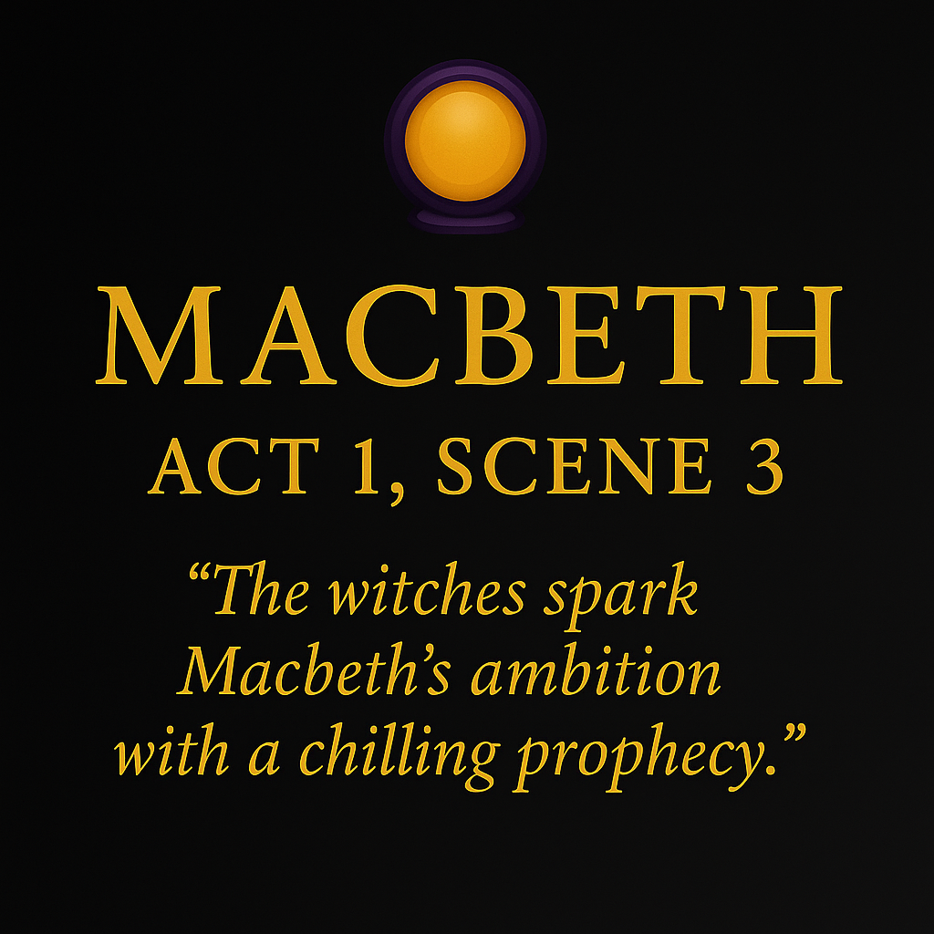 Macbeth Act 1 Scene 3: Witches’ Prophecy, Macbeth’s Ambition, and ...