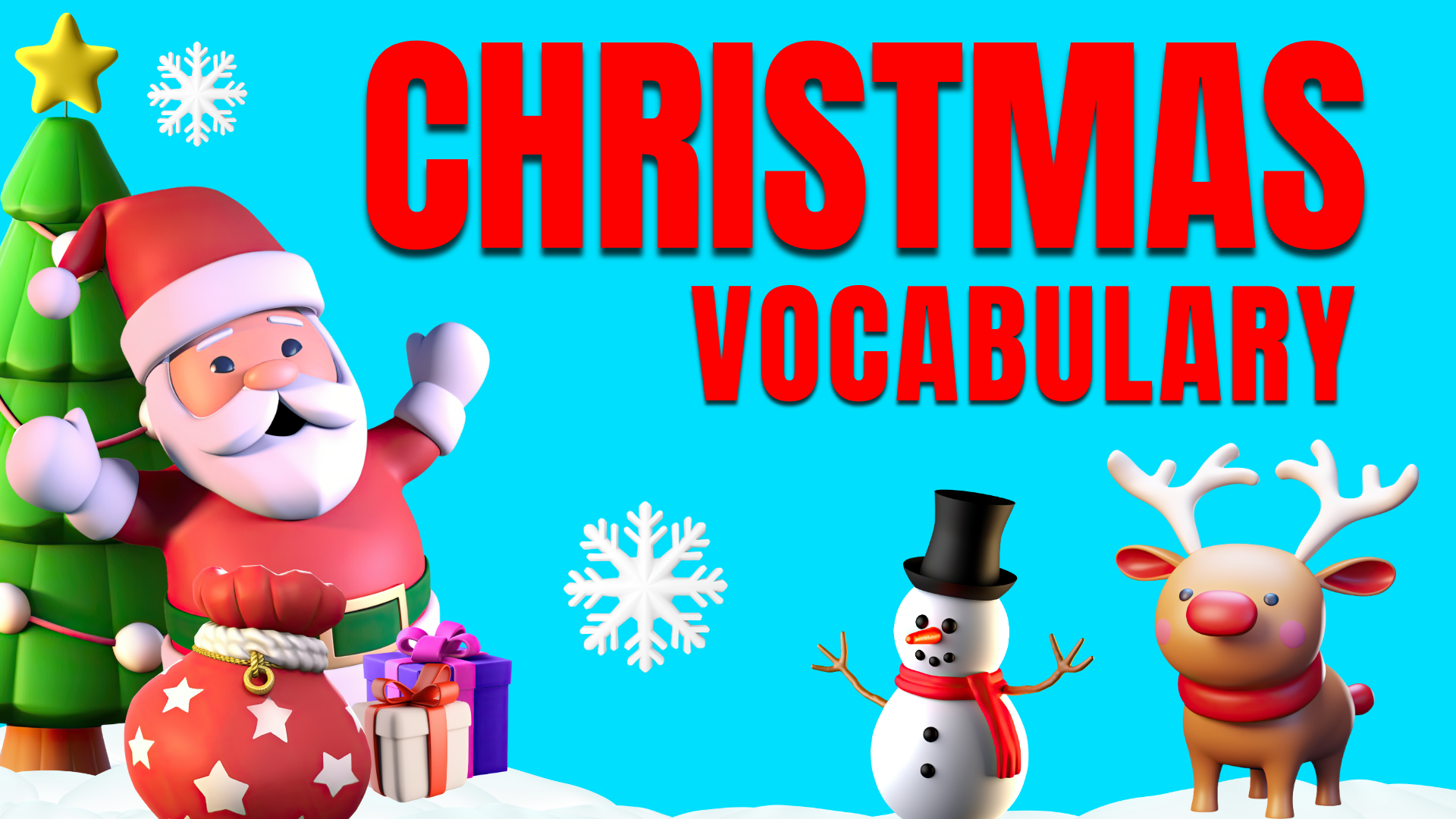 English Christmas Vocabulary Video, PDF Worksheet, and Games!