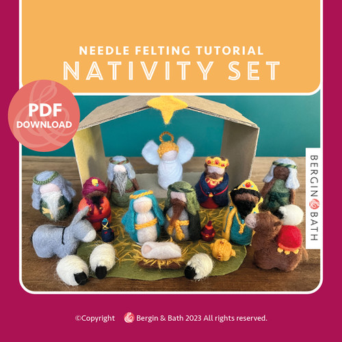 Needle-Felted Nativity pattern, needle felting tutorial, digital download | Bergin & Bath