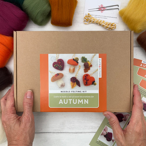 Needle Felting Kit - Autumn. Learn to make a set of decorations for the ...