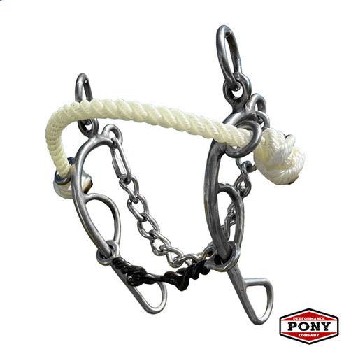 SHORT CHEEK COMBINATION BIT W/ TWISTED WIRE DOG BONE MOUTHPIECE | Performance Pony Co.
