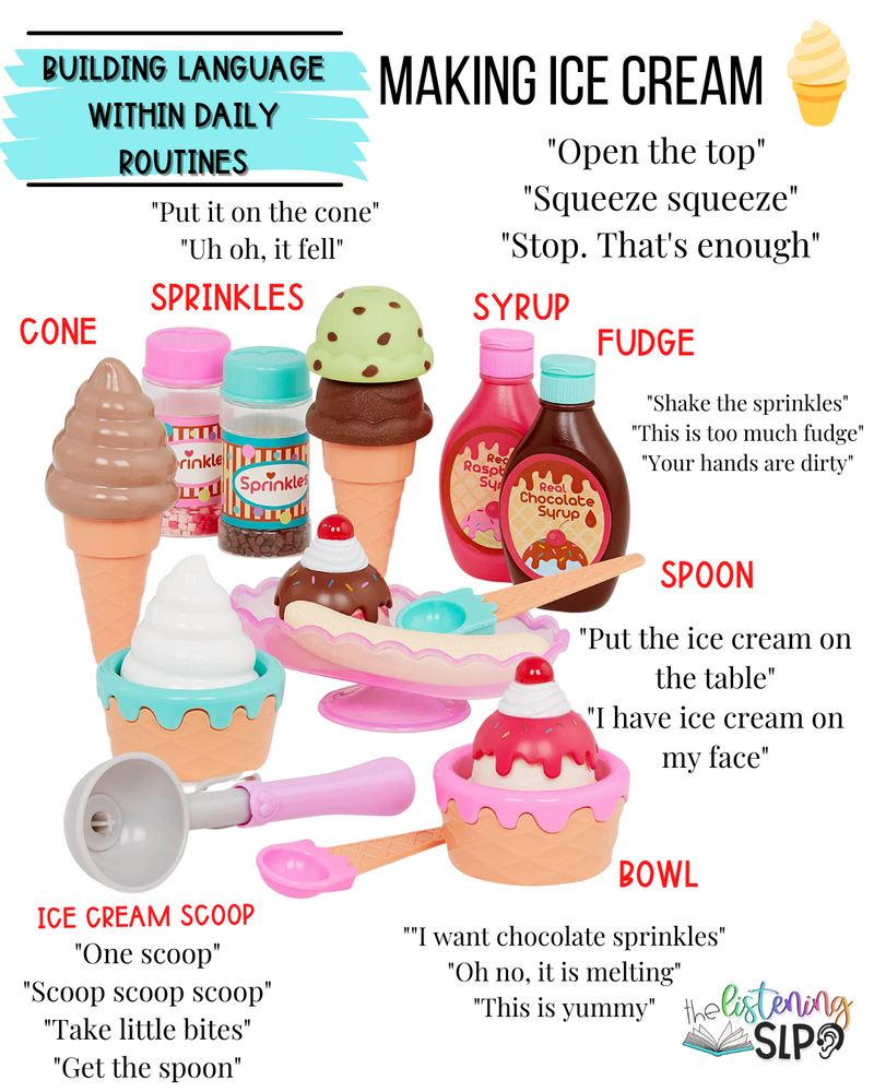 Building language while eating ice cream