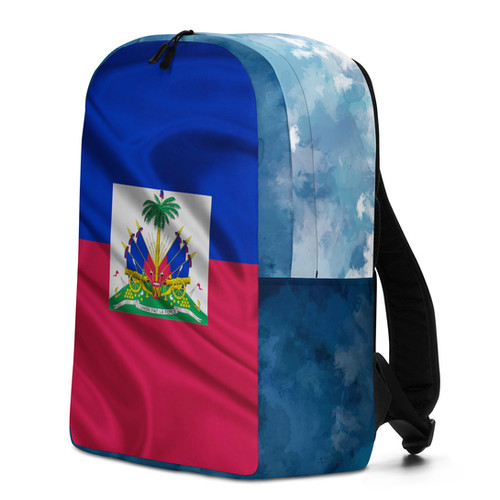 Minimalist Backpack 1 W/Haitian Flag Print | My IMMUNITY Footwear