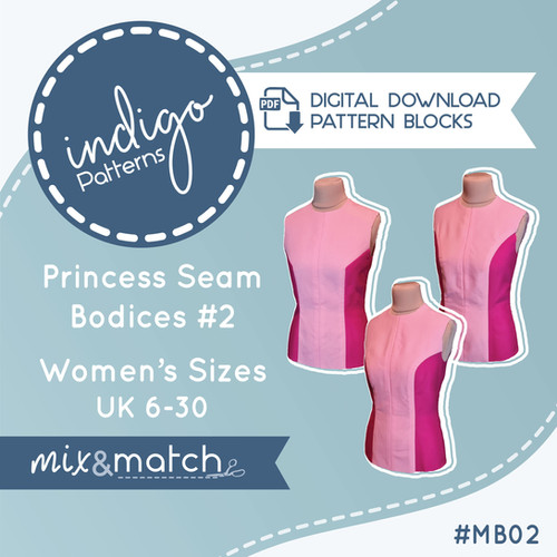 Princess Seams Pack 2 - Modular Pattern Blocks | Indigo Patterns