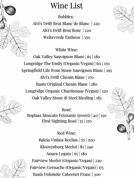 Menu | Midlands Fable