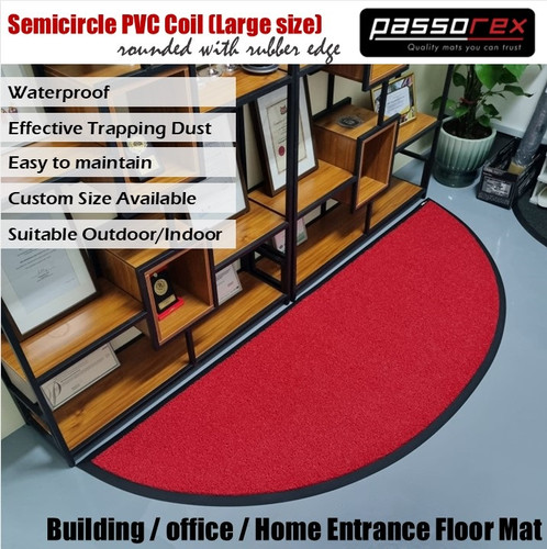 [Fengshui Mat] PVC Coil Semicircle Mat rounded with rubber edge(XL size ...