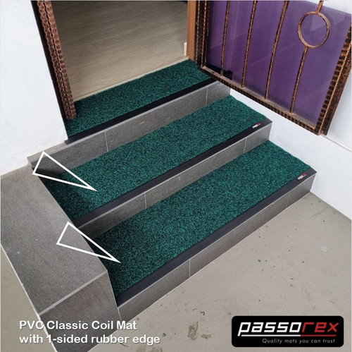 Classic PVC Coil Floor Mat (with 1-sided rubber edge) Thinner Type 13mm ...