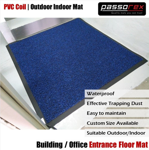[Square Mat] PVC Coil Floor Mat (4-sided rubber edge) Thicker Type 16mm ...
