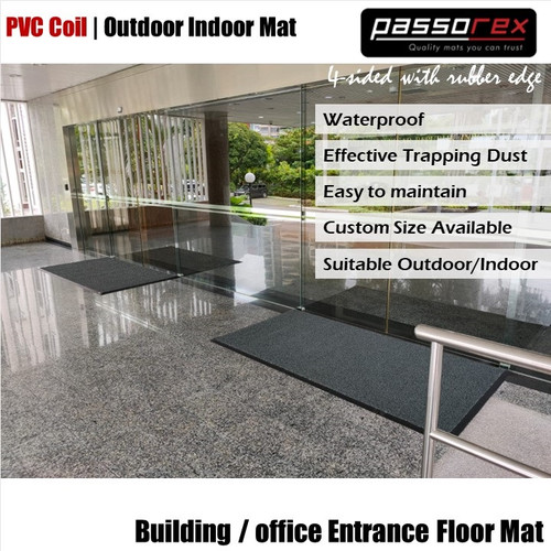 PVC Coil Floor Mat (4-sided rubber edge) Thicker Type 16mm | Passorex