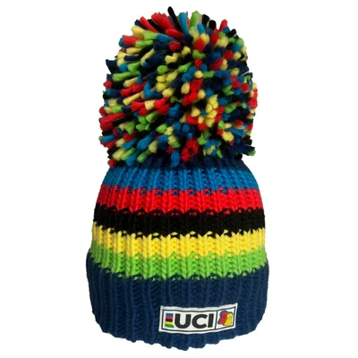 UCI official Big Bobble Hat Navy Rainbow | 360cycling