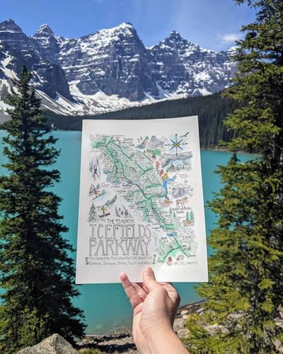 Icefields Parkway Map Print | Rachel Davies Art