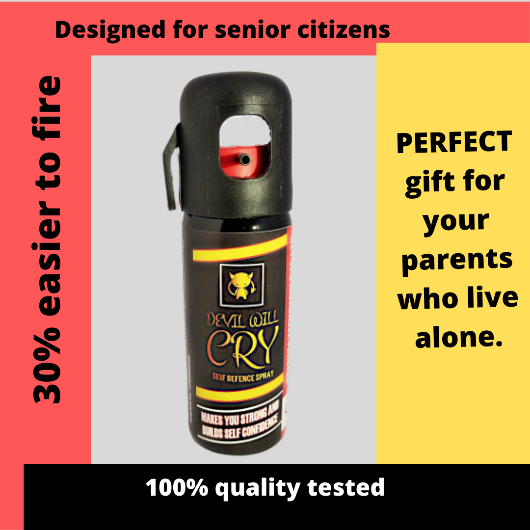 "Devil Will Cry" Self Defence Spray for senior citizens | DEVILWILLCRY
